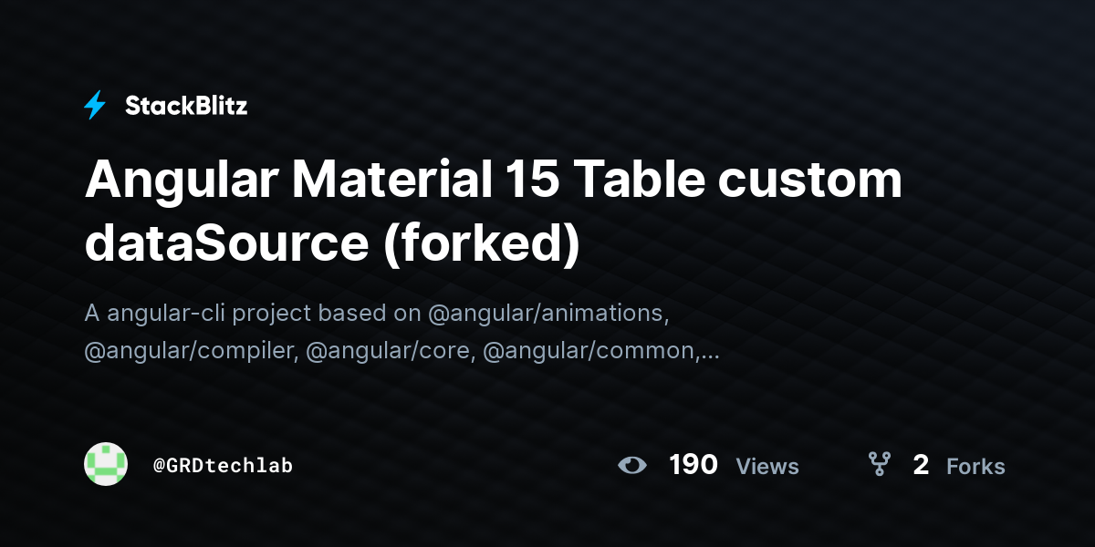 Angular Material 15 Table custom dataSource (forked) - StackBlitz