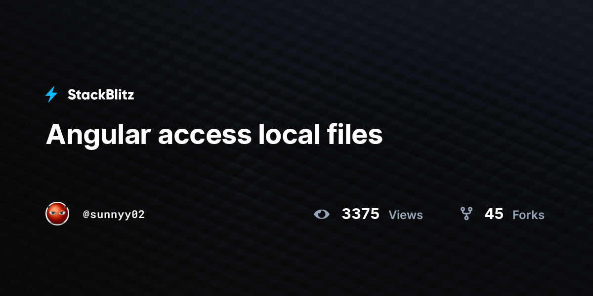 Angular access local files - StackBlitz