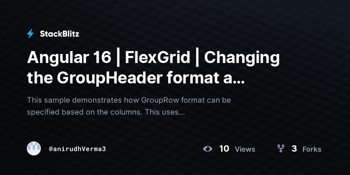 Angular 16 | FlexGrid | Changing the GroupHeader format a particular ... Angular 16 | FlexGrid | Changing the GroupHeader format a particular ...
