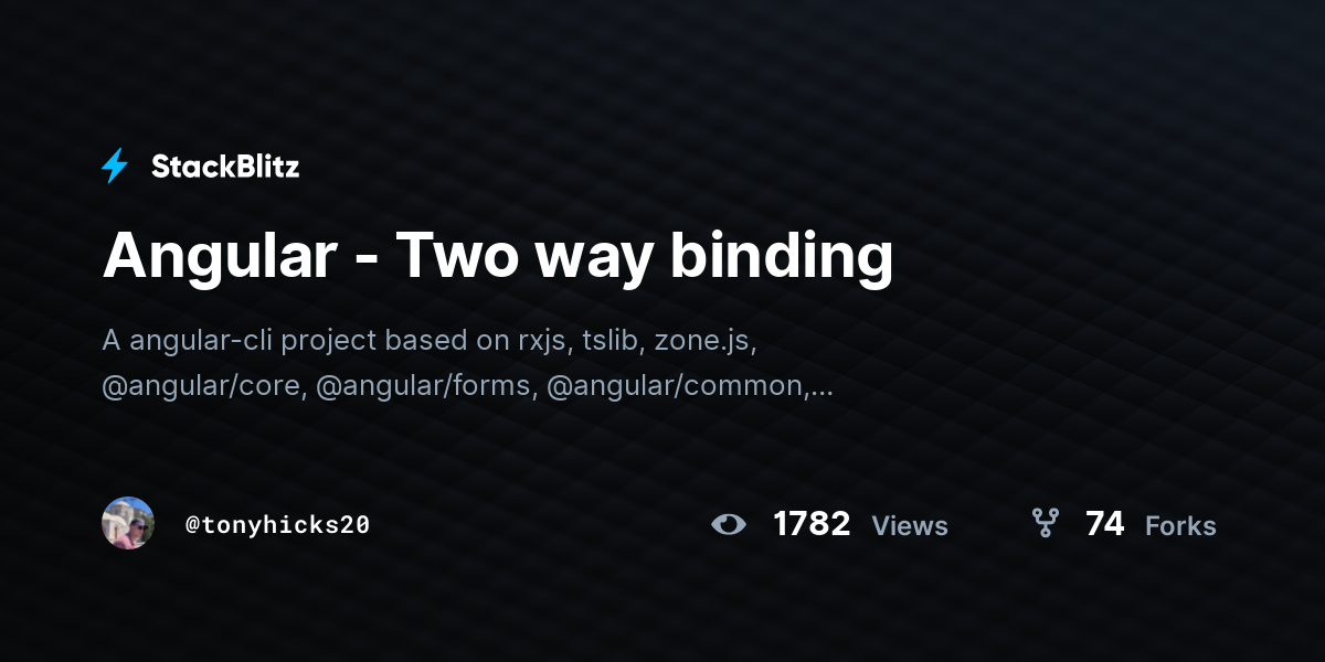 Angular - Two way binding - StackBlitz