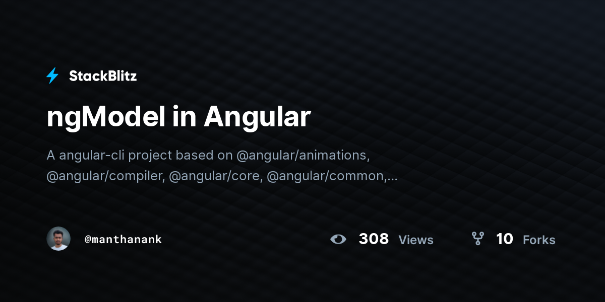 ngModel in Angular - StackBlitz
