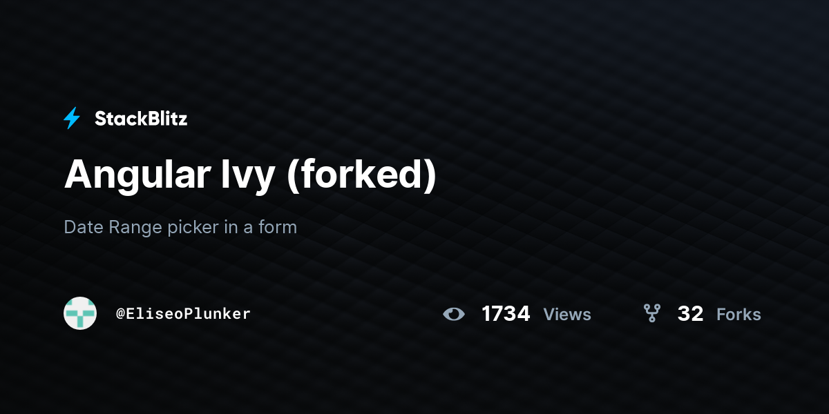 Angular Ivy (forked) - StackBlitz