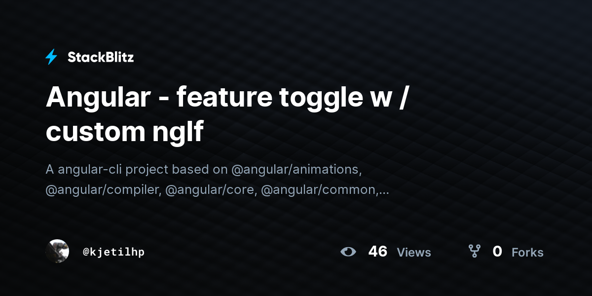 Angular - feature toggle w / custom ngIf - StackBlitz