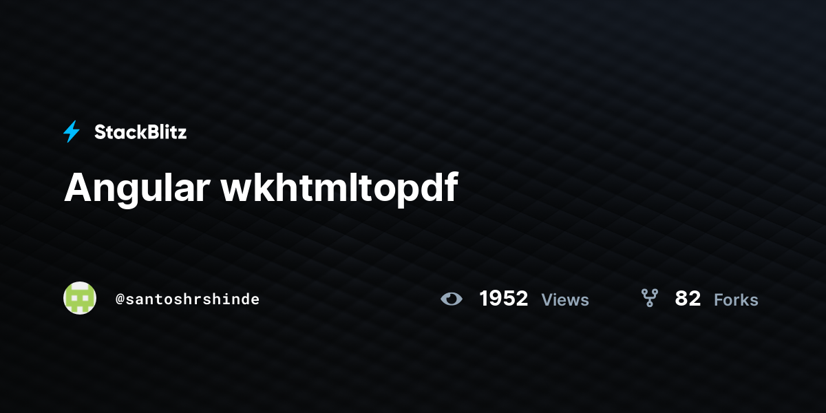 Angular wkhtmltopdf - StackBlitz