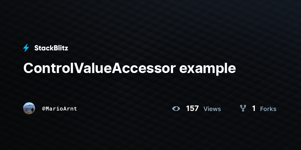 Controlvalueaccessor Example Stackblitz