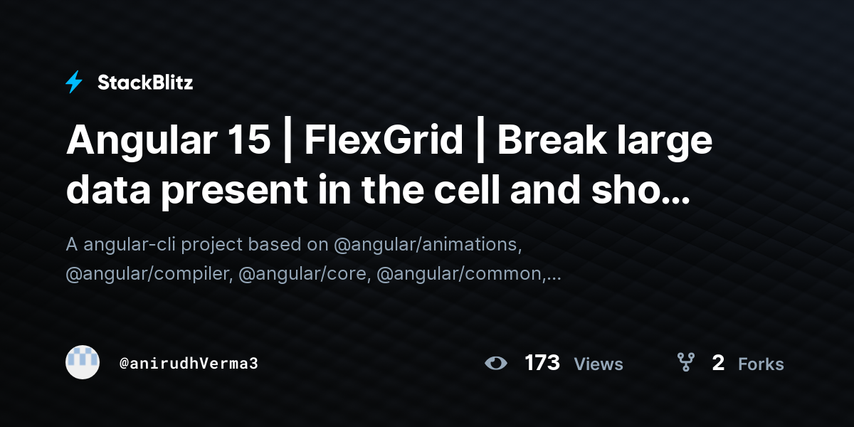 Angular 15 | FlexGrid | Break large data present in the cell and show as wordWrap - StackBlitz