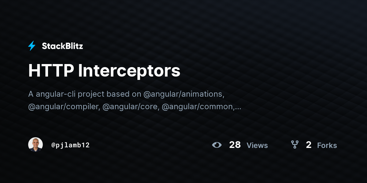 HTTP Interceptors - StackBlitz
