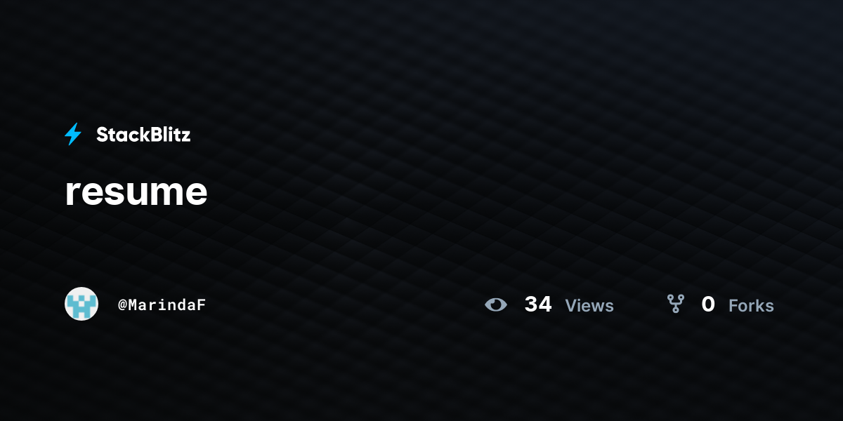 resume - StackBlitz