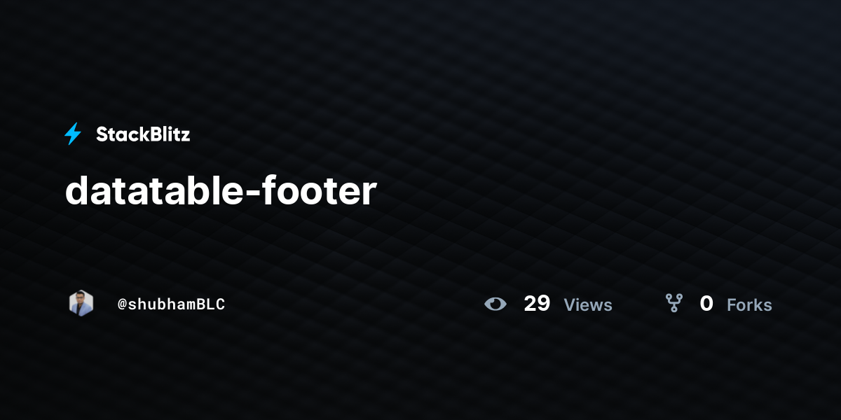 datatable-footer - StackBlitz datatable-footer - StackBlitz