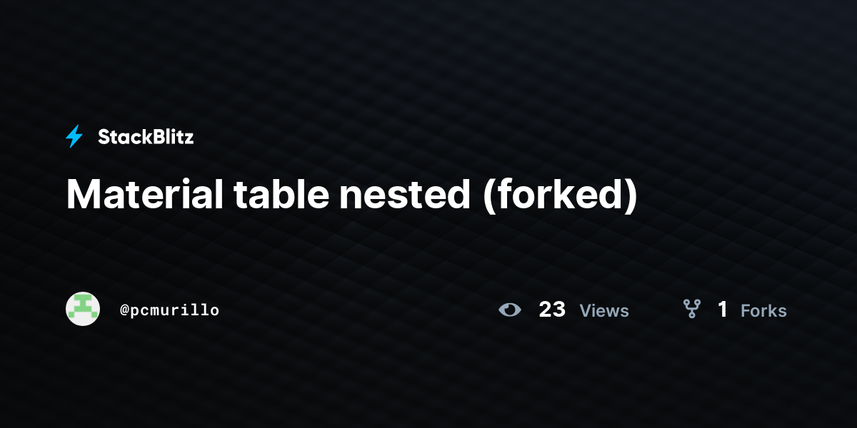 Material table nested (forked) - StackBlitz Material table nested (forked) - StackBlitz