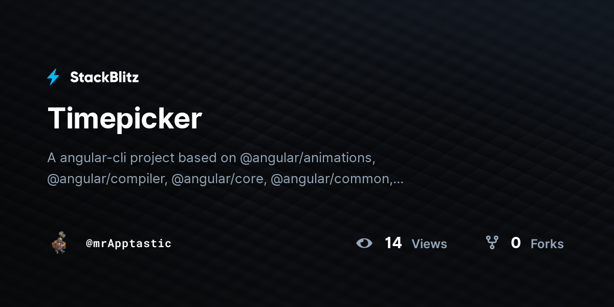 Timepicker - StackBlitz