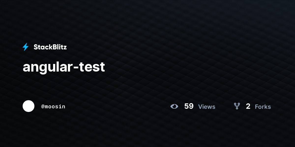 Angular Test Stackblitz