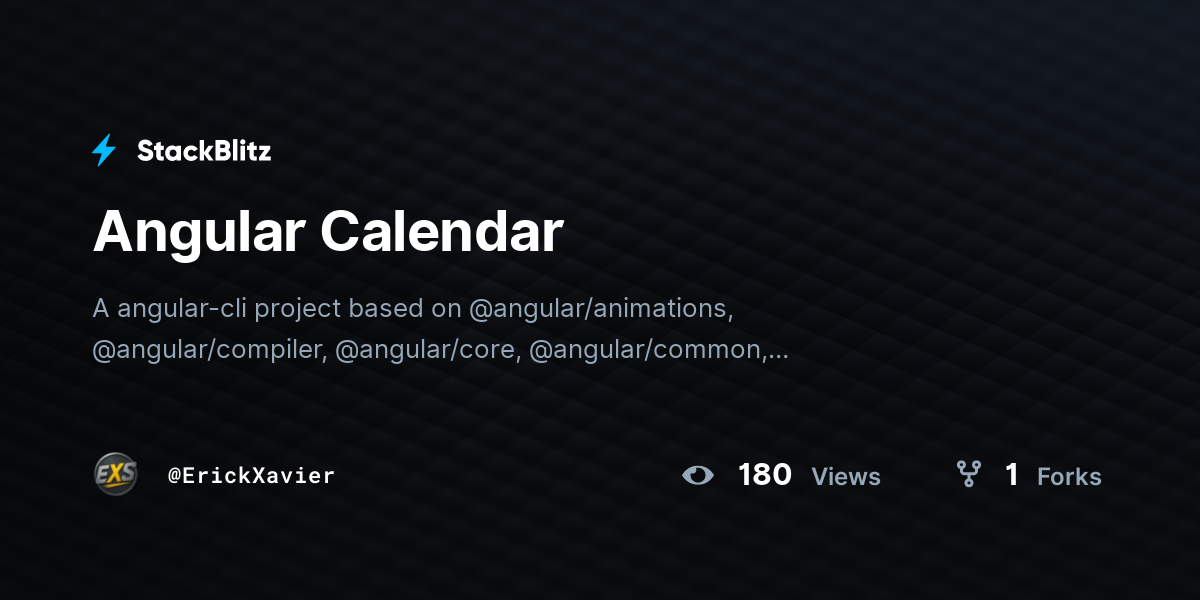 Angular Calendar - StackBlitz