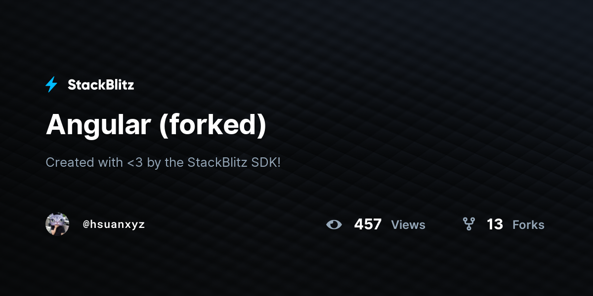 Angular (forked) - StackBlitz