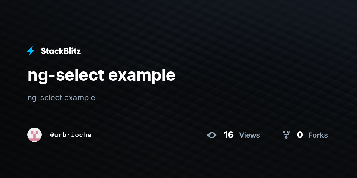 ng-select example - StackBlitz