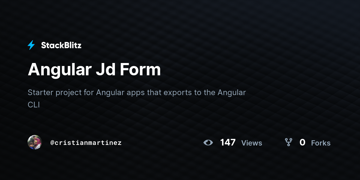 Angular Jd Form - StackBlitz
