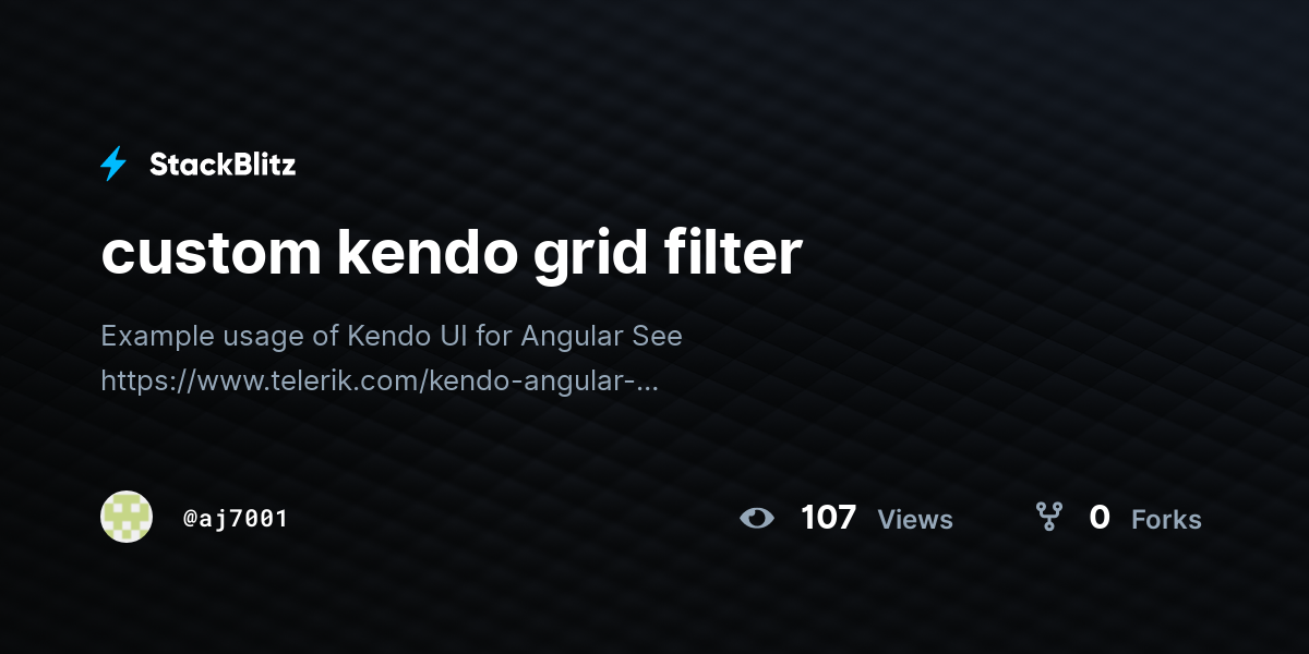 custom kendo grid filter - StackBlitz