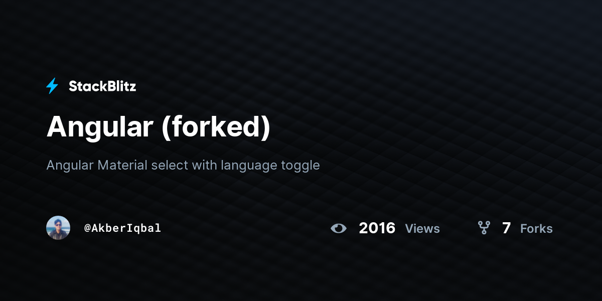 Angular (forked) - StackBlitz