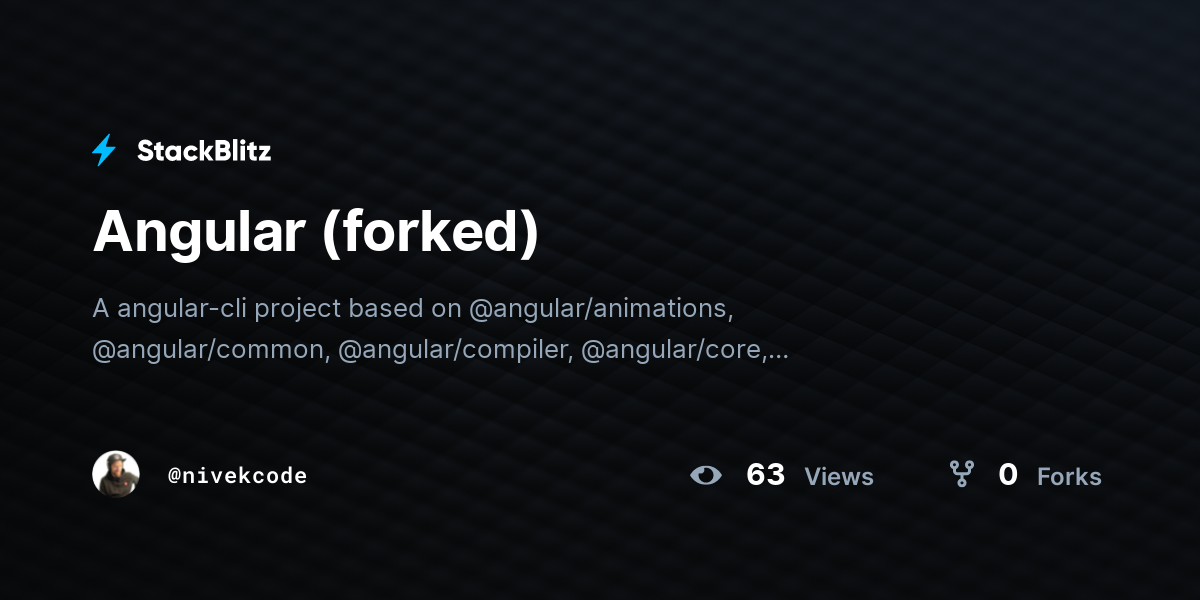 Angular Forked Stackblitz 