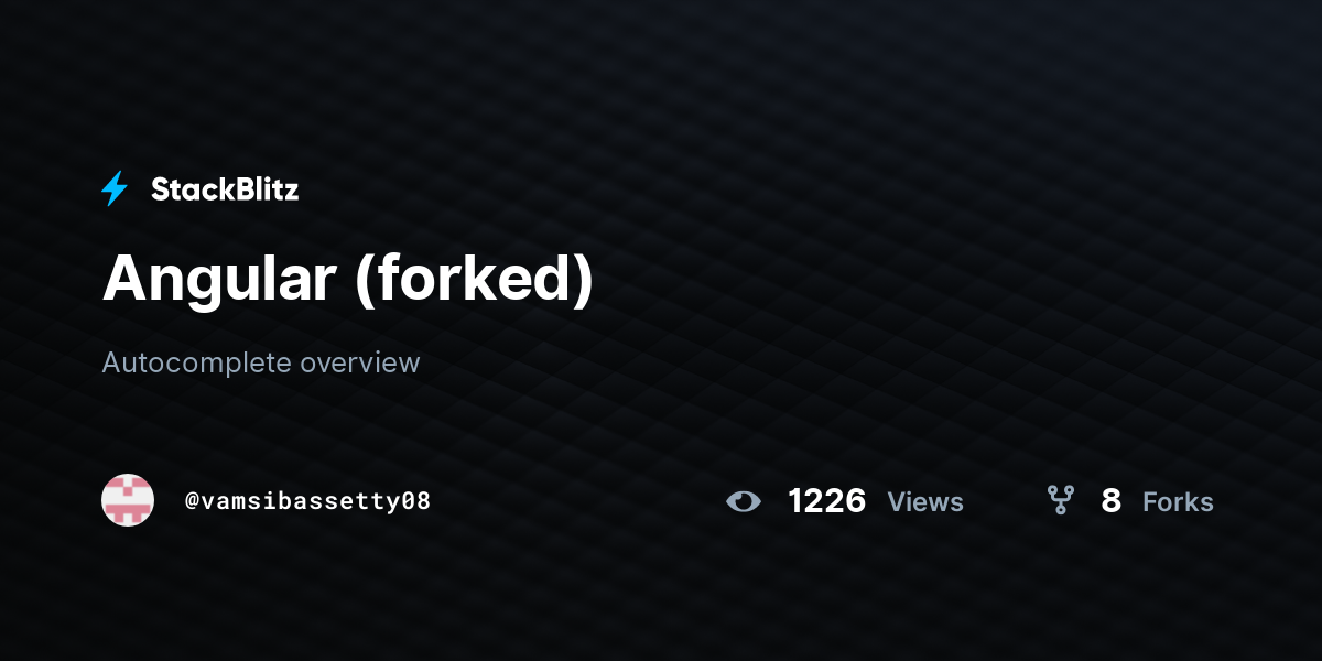 Angular (forked) - StackBlitz