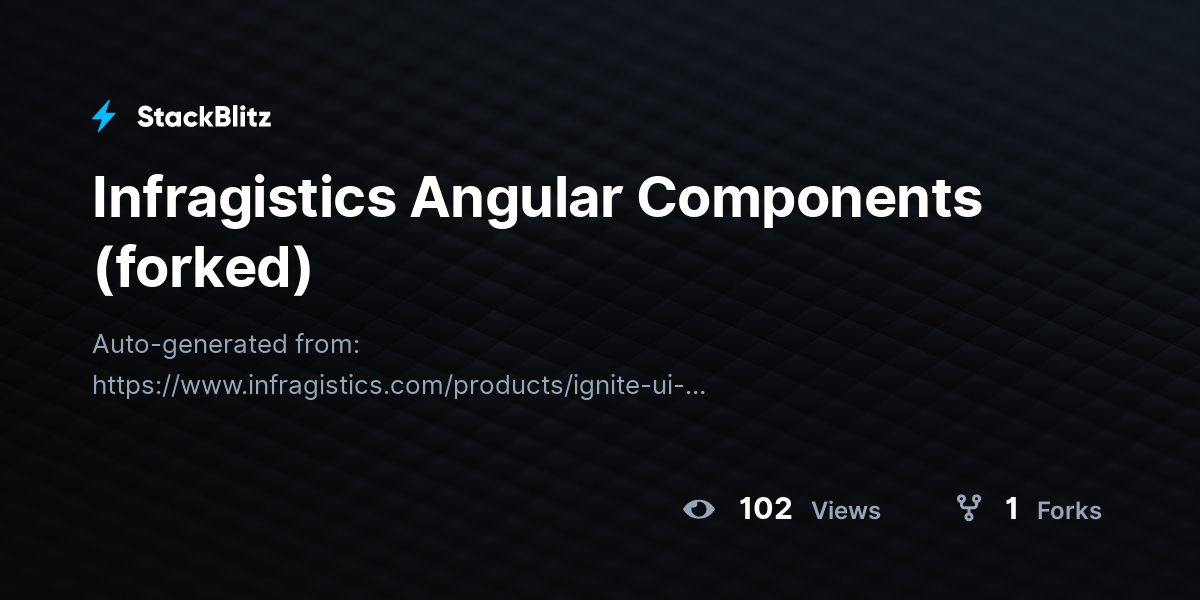 Infragistics Angular Components (forked) - StackBlitz