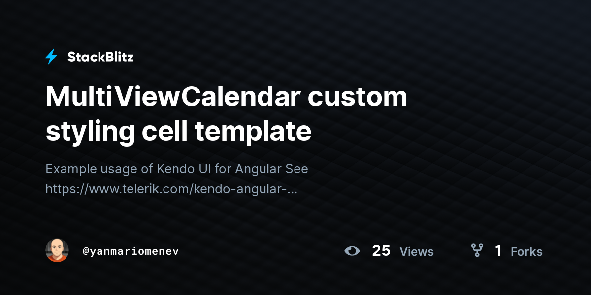 MultiViewCalendar custom styling cell template - StackBlitz