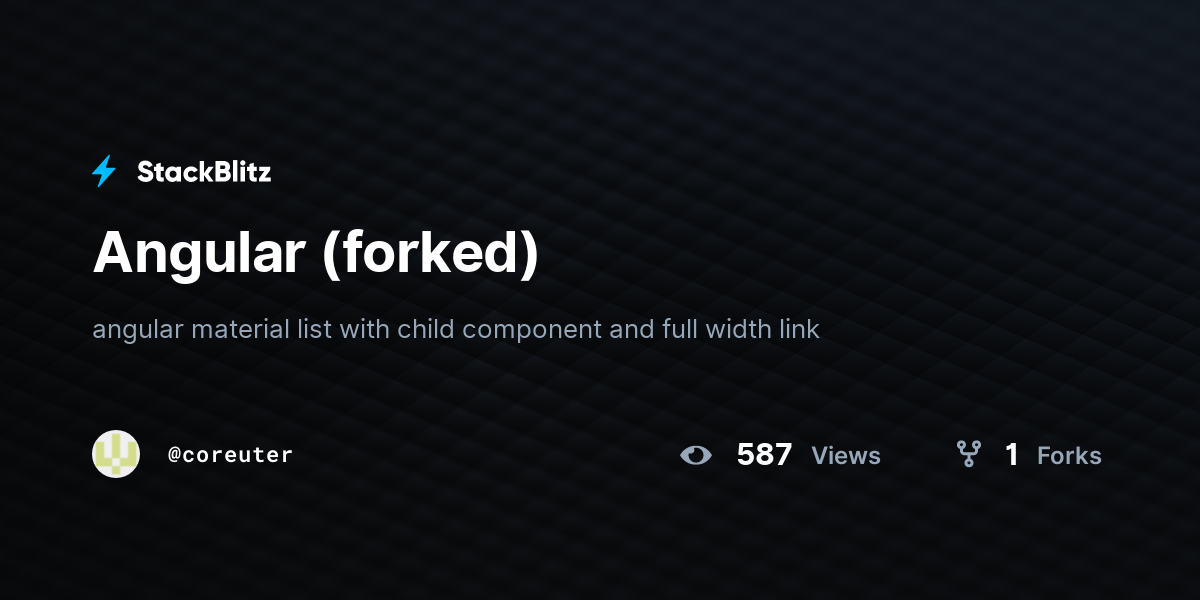 Angular (forked) - StackBlitz