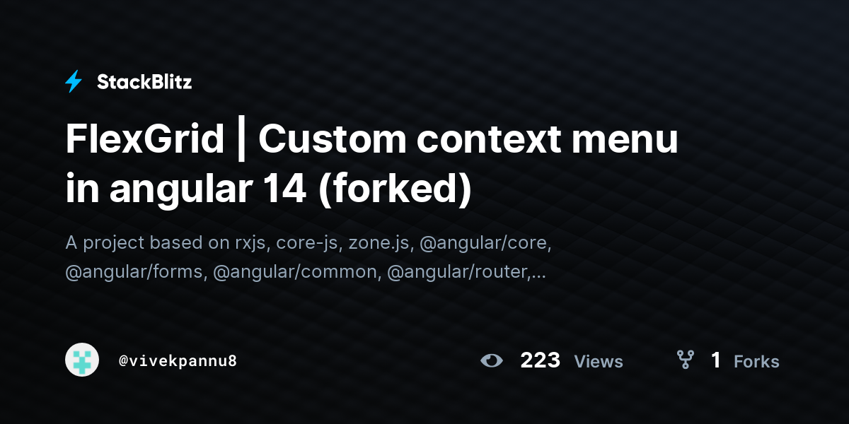 FlexGrid | Custom context menu in angular 14 (forked) - StackBlitz