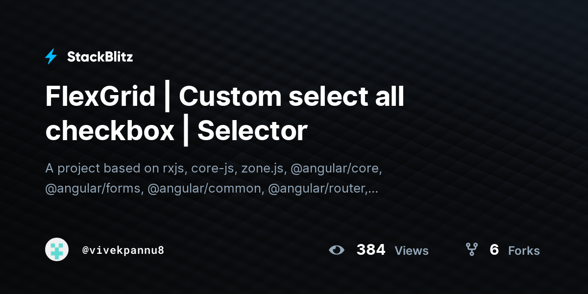 FlexGrid | Custom select all checkbox | Selector - StackBlitz