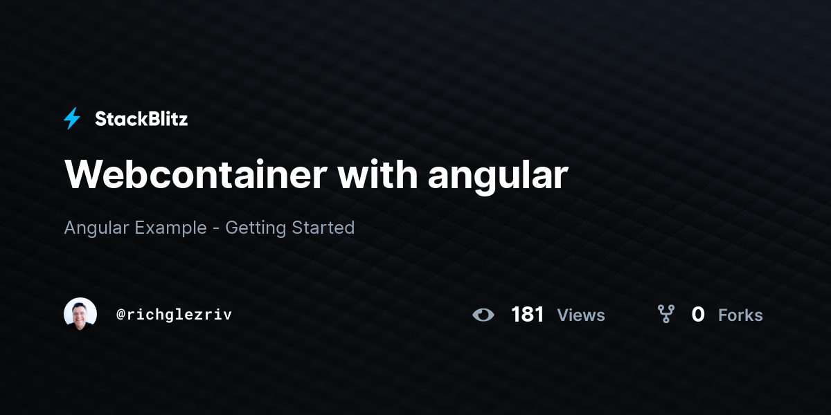 Webcontainer with angular - StackBlitz Webcontainer with angular - StackBlitz