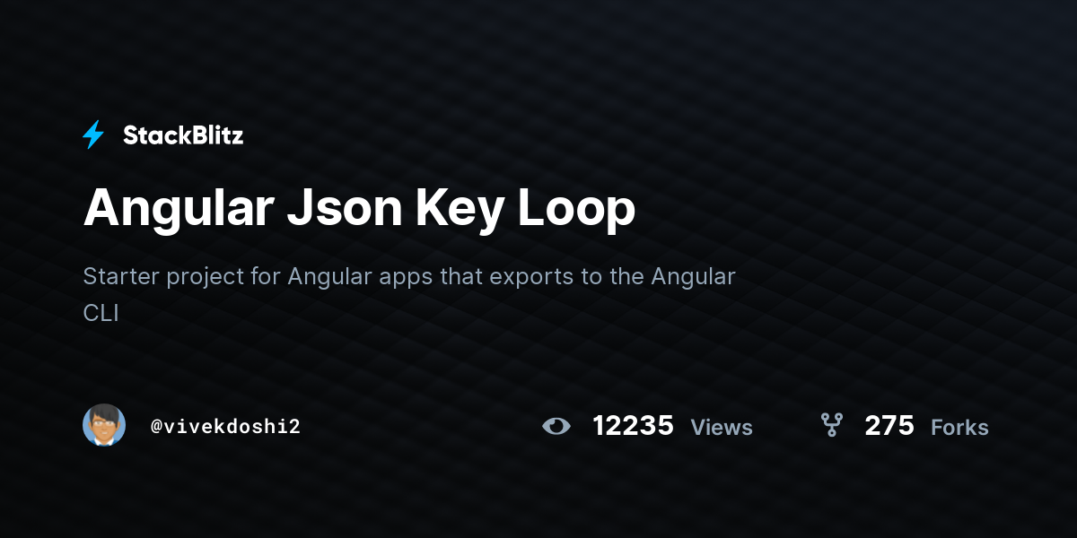 Angular Json Key Loop - StackBlitz