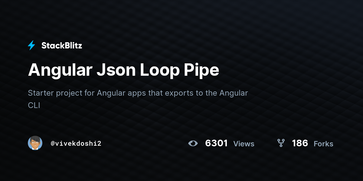 Angular Json Loop Pipe - StackBlitz