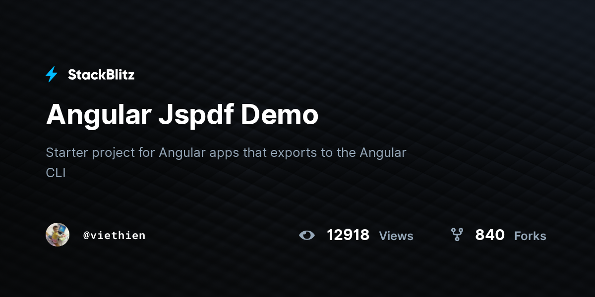 Angular Jspdf Demo - StackBlitz