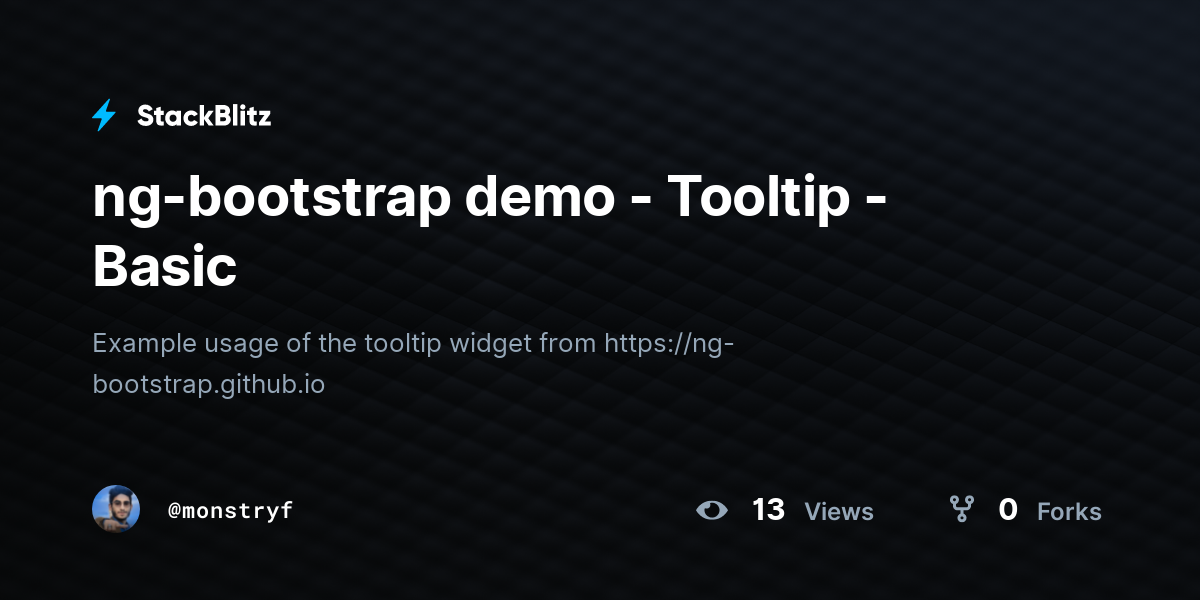 ng-bootstrap demo - Tooltip - Basic - StackBlitz