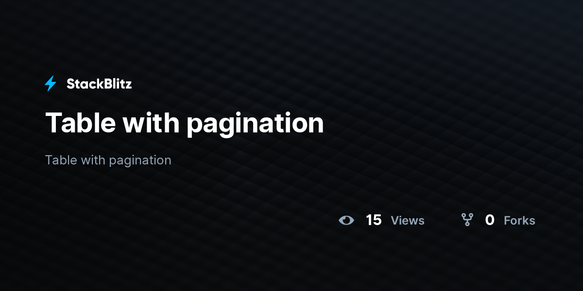 Table with pagination - StackBlitz