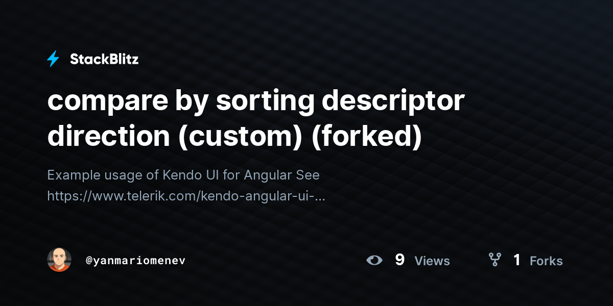Compare By Sorting Descriptor Direction Custom Forked Stackblitz 
