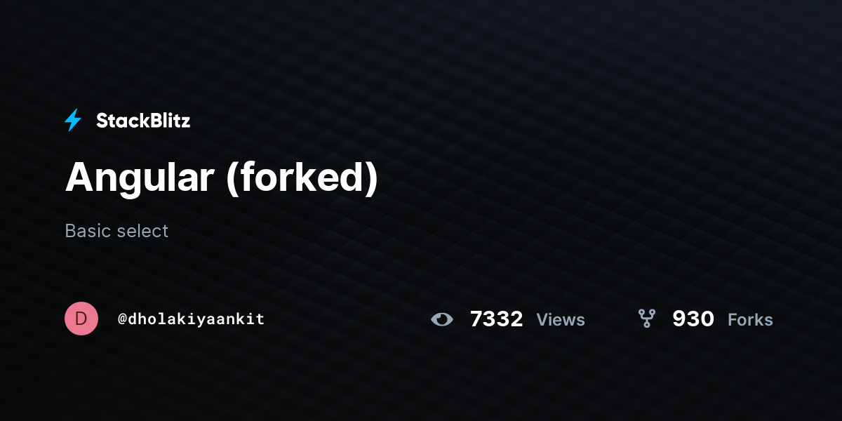 Angular (forked) - StackBlitz