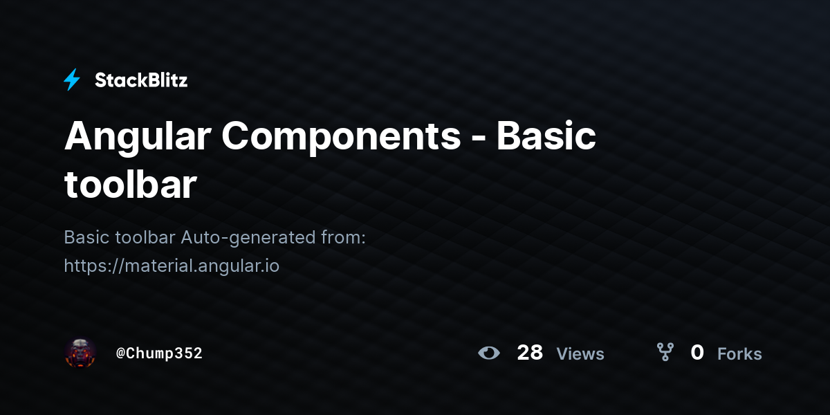 Angular Components - Basic toolbar - StackBlitz