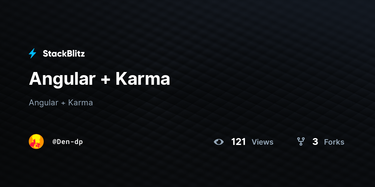 Angular + Karma - StackBlitz
