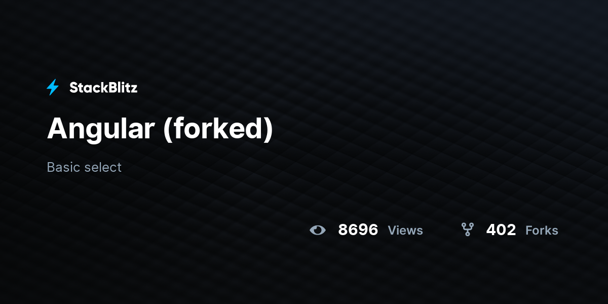 Angular (forked) - StackBlitz