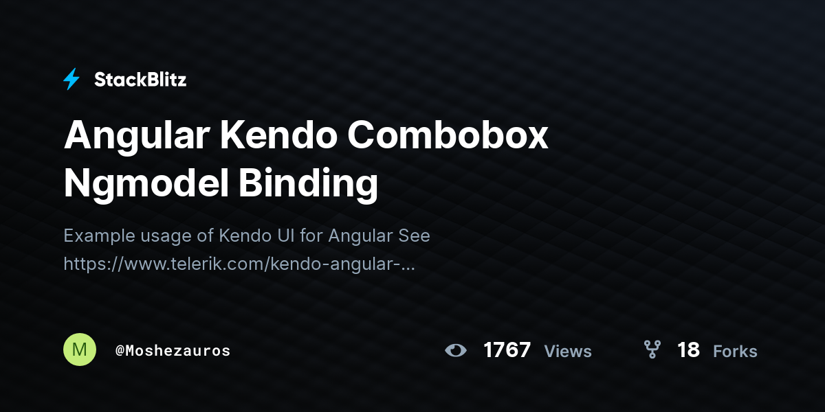 Angular Kendo Combobox Ngmodel Binding - StackBlitz