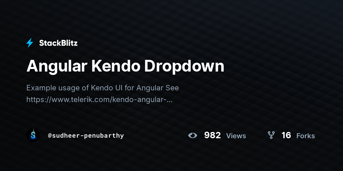 Angular Kendo Dropdown - StackBlitz
