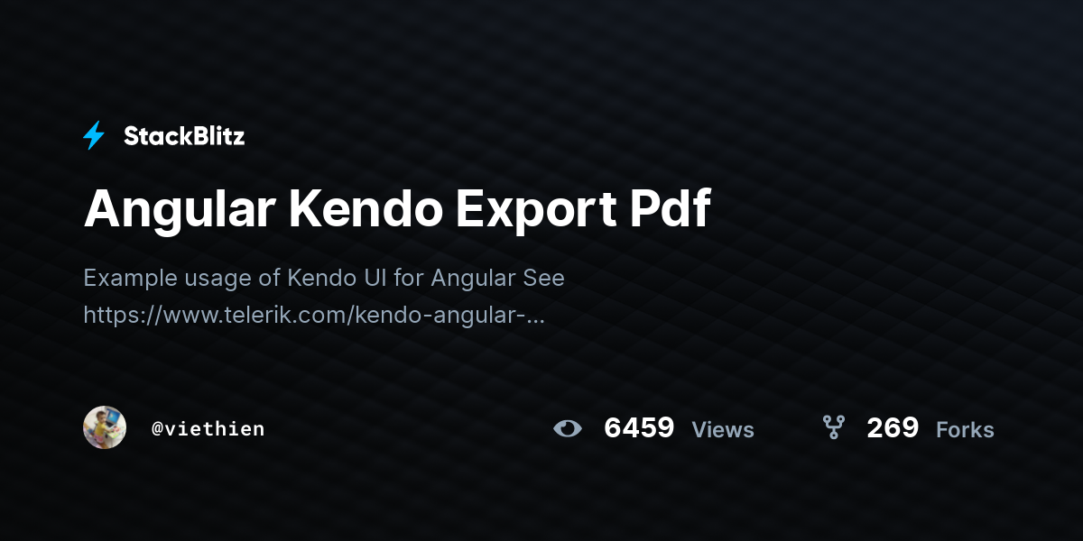 Angular Kendo Export Pdf - StackBlitz