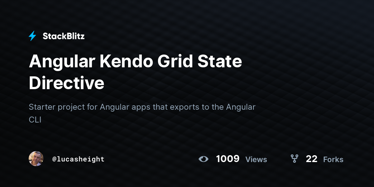 Angular Kendo Grid State Directive - StackBlitz