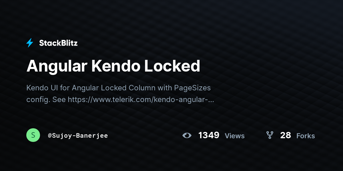 Angular Kendo Locked - StackBlitz