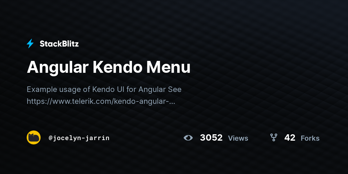 Angular Kendo Menu - StackBlitz