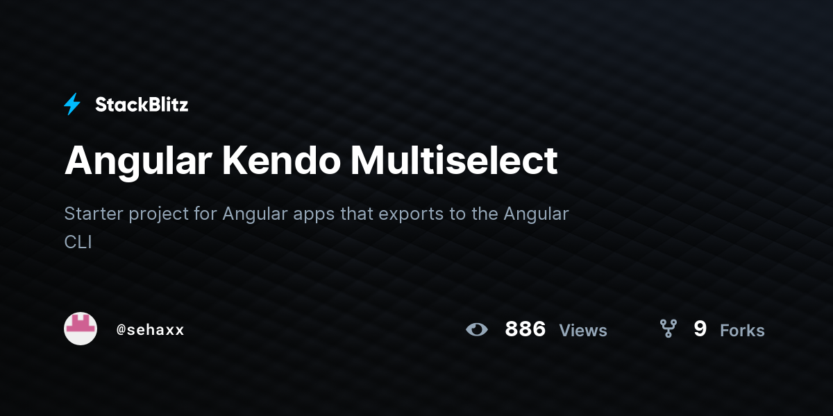 Angular Kendo Multiselect - StackBlitz Angular Kendo Multiselect - StackBlitz