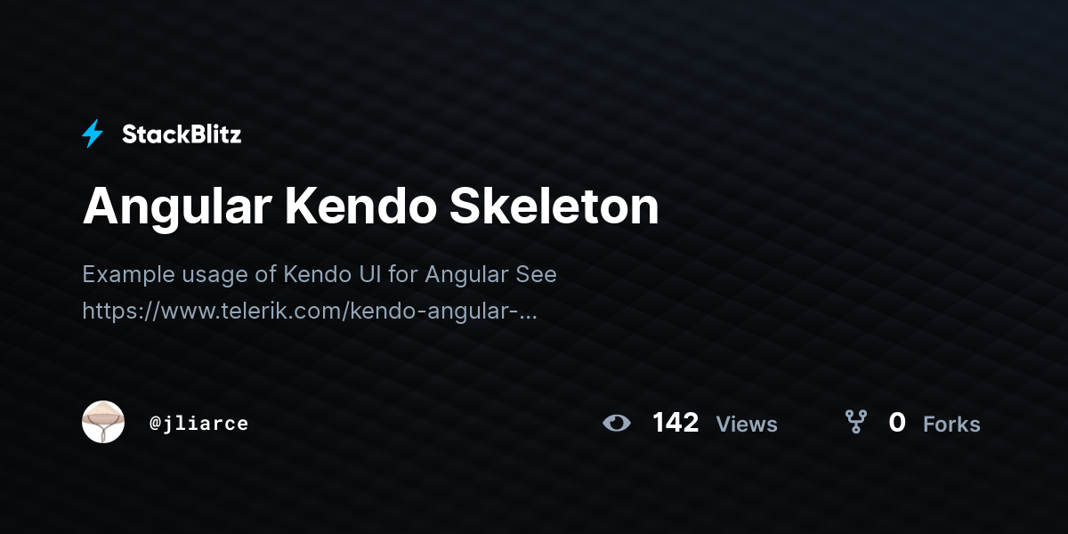Angular Kendo Skeleton Stackblitz