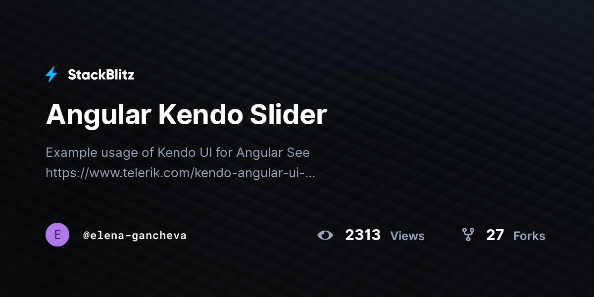 Angular Kendo Slider - StackBlitz