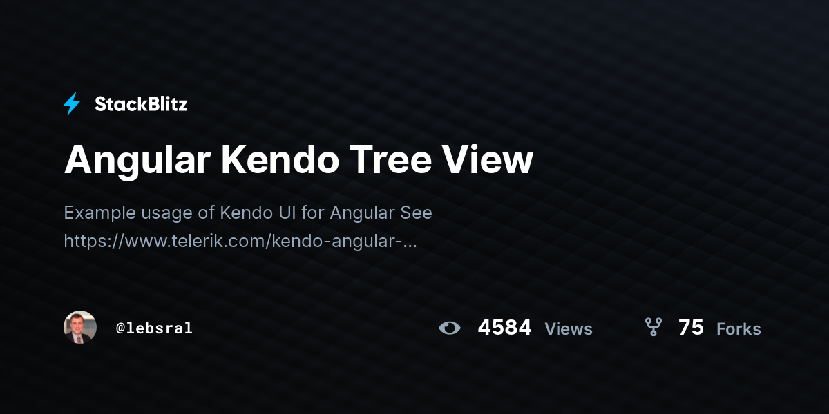 Angular Kendo Tree View - StackBlitz